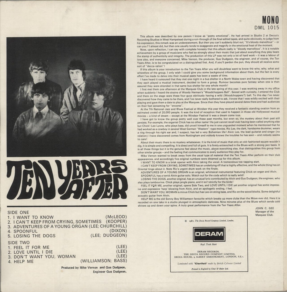 Ten Years After Ten Years After - 1st UK Vinyl LP — RareVinyl.com